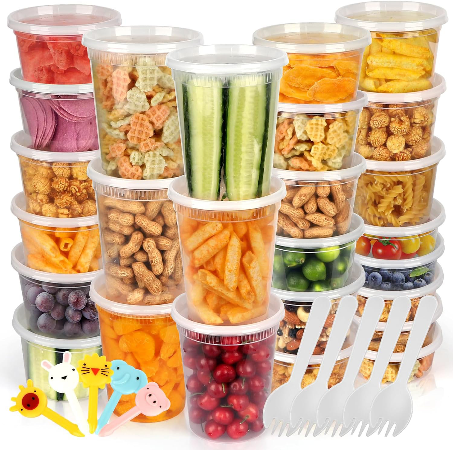 Latitude Run® [60 Pack,3 Sizes] Food Storage Containers with Lids, 50 ...